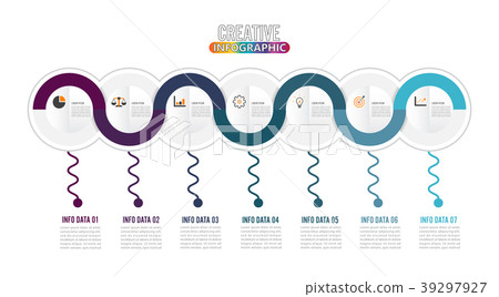 7 Parts infographic design vector and marketing ic - Stock Illustration ...