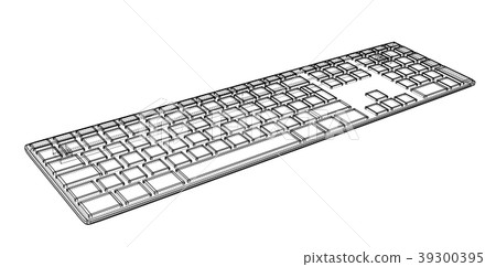 Computer keyboard outline - Stock Illustration [39300395] - PIXTA