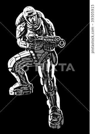 soldier of the future vector illustration - Stock Illustration ...