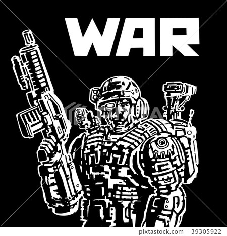Soldier of the future. Vector illustration - Stock Illustration ...