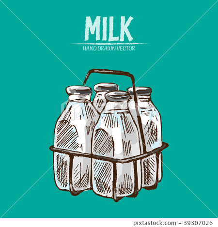 Digital vector detailed line art milk in different - Stock Illustration ...