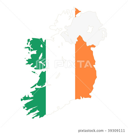 Ireland Map and Flag - Stock Illustration [39309111] - PIXTA