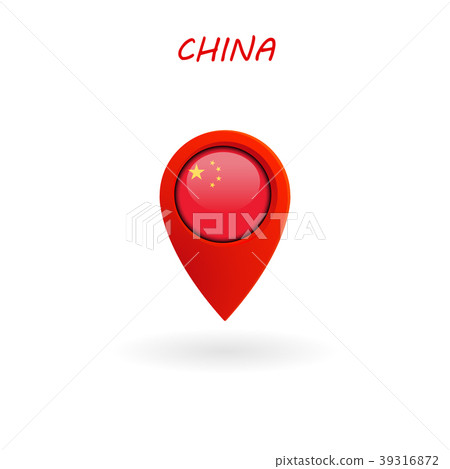 Location Icon for China Flag, Vector - Stock Illustration [39316872 ...