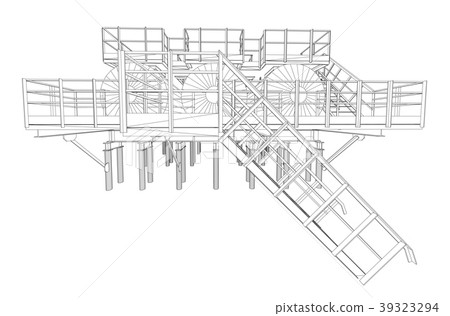 Industrial equipment. Wire-frame style - Stock Illustration [39323294 ...