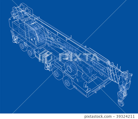 Mobile crane blueprint - Stock Illustration [39324211] - PIXTA