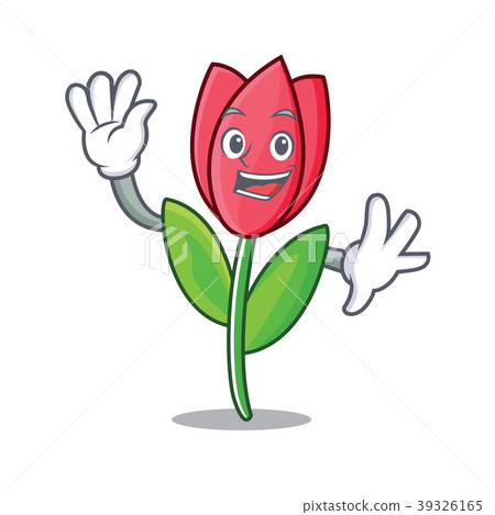Waving tulip character cartoon style - Stock Illustration [39326165 ...
