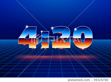 4:20 sign with retro styled chrome digits - Stock Illustration ...