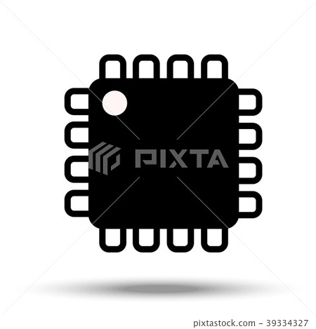 Computer chip. Electronic microprocessor. - Stock Illustration ...