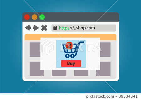 Online store window open in the browser. Isolated - Stock Illustration ...