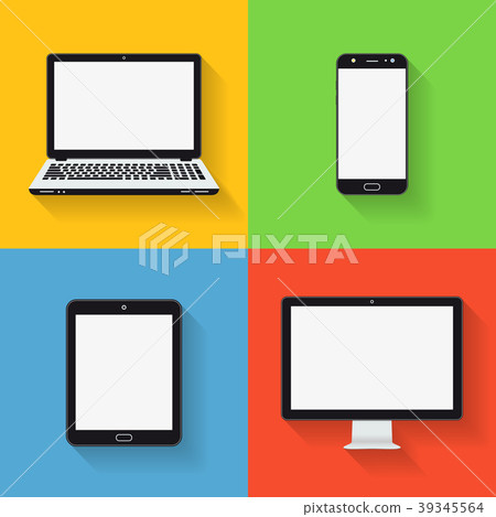Flat design vector icons of gadgets and devices - Stock Illustration ...
