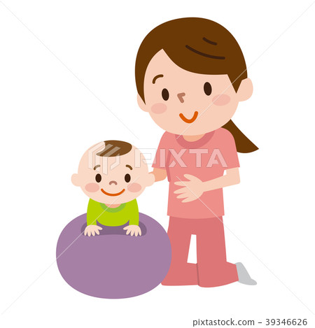 Baby yoga balance ball - Stock Illustration [39346626] - PIXTA
