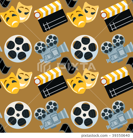 Cinema genre cinematography seamless pattern - Stock Illustration ...