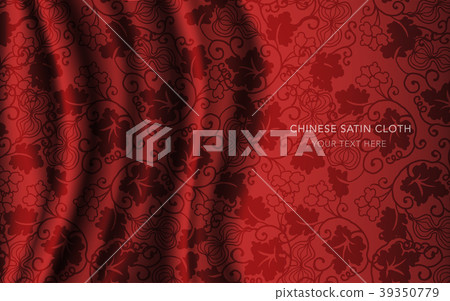Traditional Red Chinese Silk Satin Fabric Cloth - Stock Illustration ...