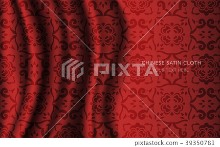 Traditional Red Chinese Silk Satin Fabric Cloth - Stock Illustration ...