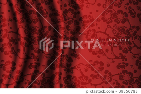 Traditional Red Chinese Silk Satin Fabric Cloth - Stock Illustration ...