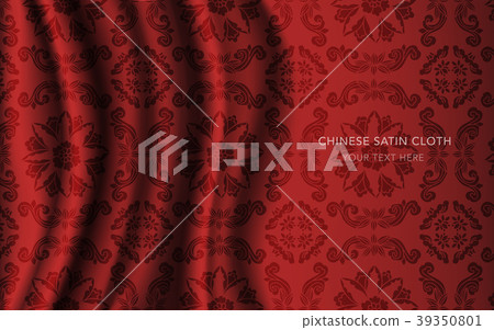 Traditional Red Chinese Silk Satin Fabric Cloth - Stock Illustration ...