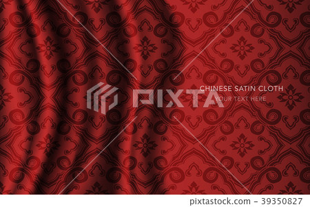 Traditional Red Chinese Silk Satin Fabric Cloth - Stock Illustration ...
