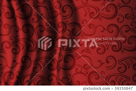 Traditional Red Chinese Silk Satin Fabric Cloth - Stock Illustration ...