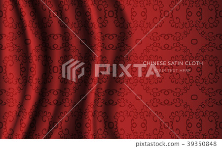 Traditional Red Chinese Silk Satin Fabric Cloth - Stock Illustration ...