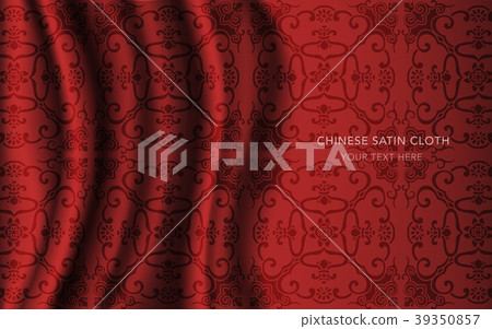 Traditional Red Chinese Silk Satin Fabric Cloth - Stock Illustration ...