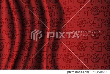 Traditional Red Chinese Silk Satin Fabric Cloth-插圖素材 [39350865] - PIXTA圖庫