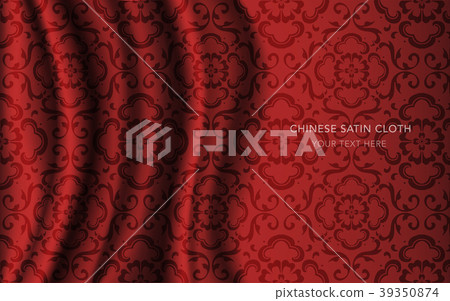 Traditional Red Chinese Silk Satin Fabric Cloth-插圖素材 [39350874] - PIXTA圖庫
