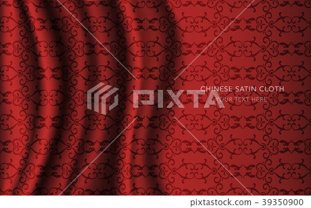 Traditional Red Chinese Silk Satin Fabric Cloth - Stock Illustration ...