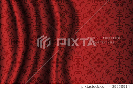 Traditional Red Chinese Silk Satin Fabric Cloth - Stock Illustration ...