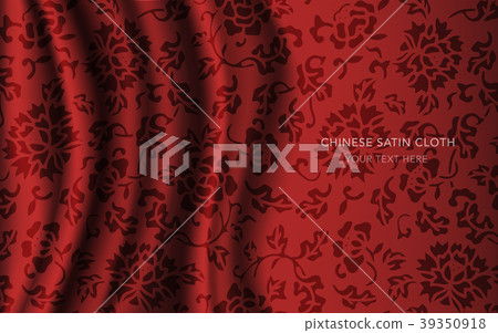 Traditional Red Chinese Silk Satin Fabric Cloth - Stock Illustration ...