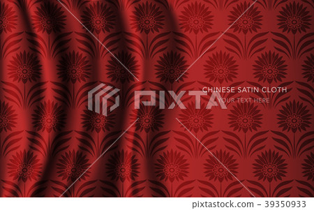 Traditional Red Chinese Silk Satin Fabric Cloth - Stock Illustration ...