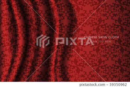 Traditional Red Chinese Silk Satin Fabric Cloth - Stock Illustration ...