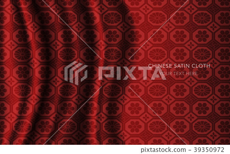 Traditional Red Chinese Silk Satin Fabric Cloth - Stock Illustration ...
