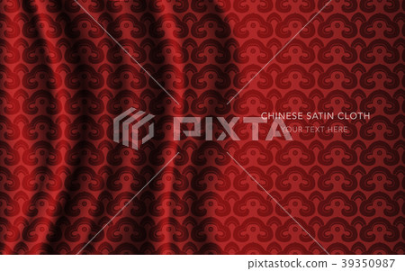 Traditional Red Chinese Silk Satin Fabric Cloth - Stock Illustration ...