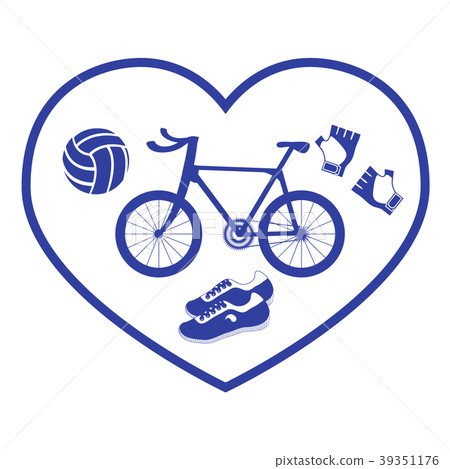 Stylized icon symbolizing love for sport - Stock Illustration [39351176 ...