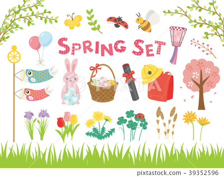 Spring illustration material set - Stock Illustration [39352596] - PIXTA