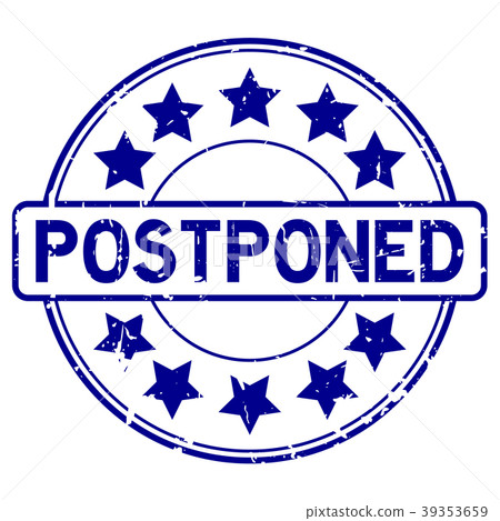 Grunge blue postpone round rubber seal stamp - Stock Illustration ...
