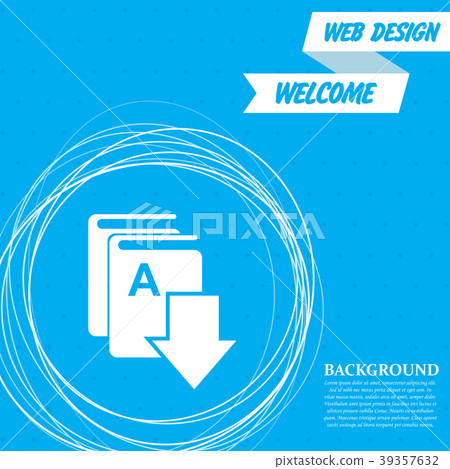 Book download, e- icon on a blue background with a - Stock Illustration ...