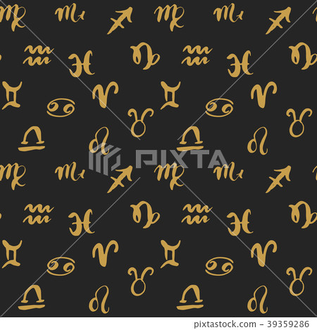Zodiac signs seamless pattern, astrology vector - Stock Illustration ...