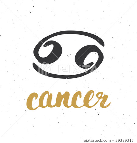 Zodiac sign Cancer and lettering. astrology vector - Stock Illustration ...