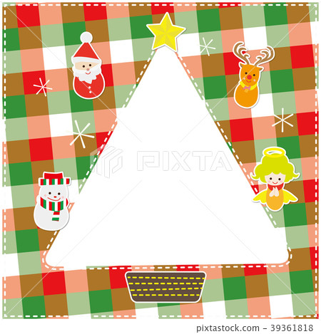 December Plaid Frame Photo Frame Christmas - Stock Illustration ...