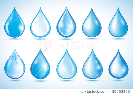 Set of different water drops isolated - Stock Illustration [39363800 ...