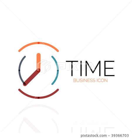 Vector abstract logo idea, time concept or clock - Stock Illustration ...