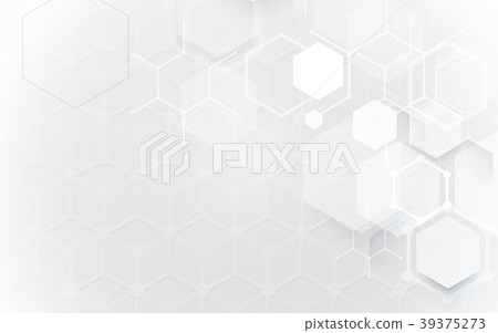 Abstract white geometric hexagons shape background - Stock Illustration [39375273] - PIXTA