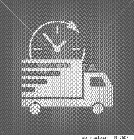 Delivery sign illustration. Vector. White knitted - Stock Illustration ...