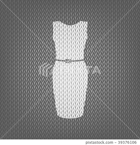 Dress sign illustration. Vector. White knitted - Stock Illustration ...