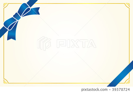 Ribbon (blue) Card frame - Stock Illustration [39378724] - PIXTA