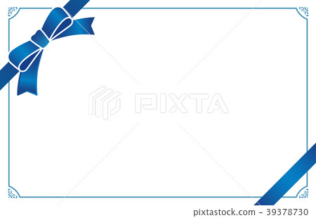Ribbon (blue) Card frame - Stock Illustration [39378730] - PIXTA