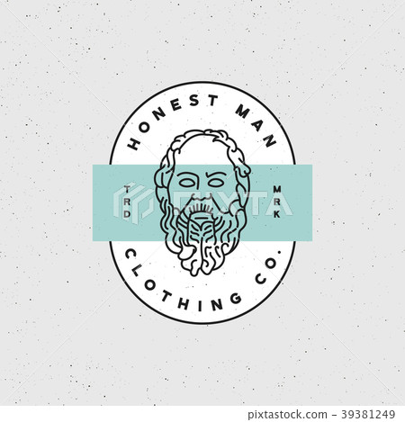 honest man clothing company label. vector - Stock Illustration ...
