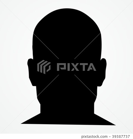 Silhouette of a man s head. Front shot. - Stock Illustration [39387737 ...