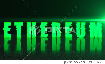 Blockchain concept, stylish ethereum text on - Stock Illustration ...